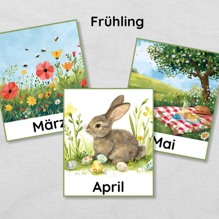 Monate Bildkarten für Kinder – PDF zum Ausdrucken – LittleLinchen