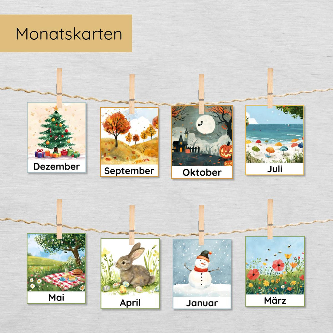 Jahreszeiten Bundle für Kinder: Jahreszeiten & Monate kennenlernen ...