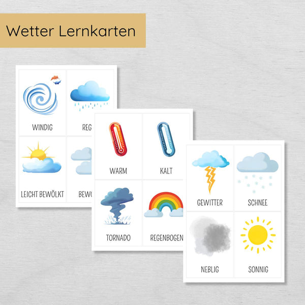 Wetter Bundle für Kinder mit Wetterrad, Poster und Lernkarten ...